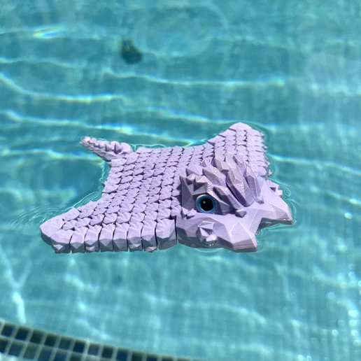 🔮 Flexi Cute Crystal Manta Ray・ 3D File for 3D printing・Cults