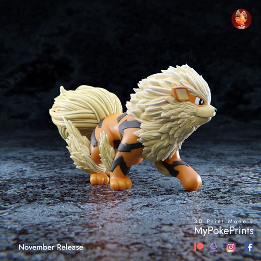 👽 Arcanine - presupported・ 3D File for ・Cults