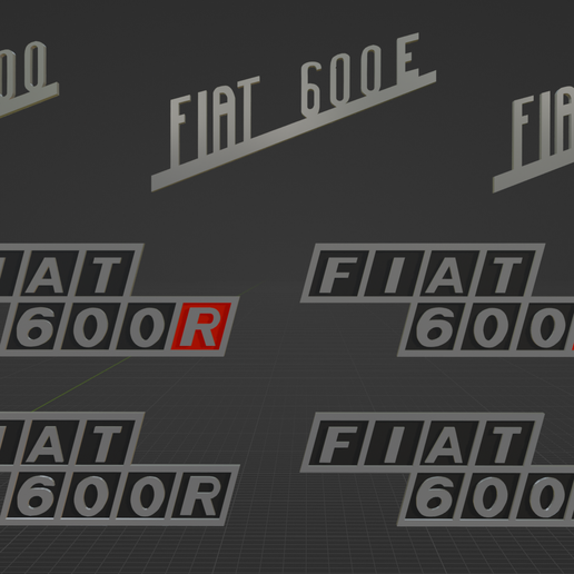 STL file Fiat 600 R badge 📛 ・Model to download and 3D print・Cults