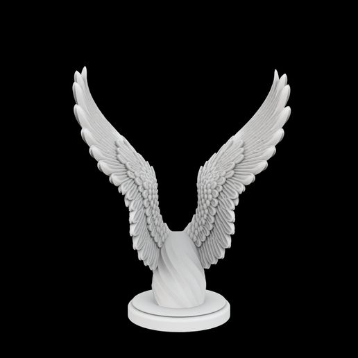 👼 Soaring Angel Wings Decorative Sculpture 3D Printable Model・ STL File ...