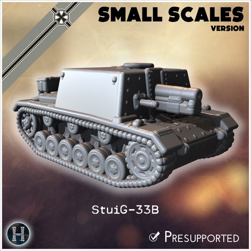 🤏 Sturm-Infanteriegeschutz 33B StuiG-33B (small scales version ...