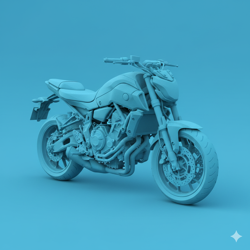 🏍️ Yamaha MT-07 3D Model, motorcycle, bike, racing, engineering, mechanical, sport, design ...