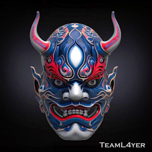 🎭 Chunari Mask Japanese Tradition Mask・ OBJ File for 3D printing・Cults
