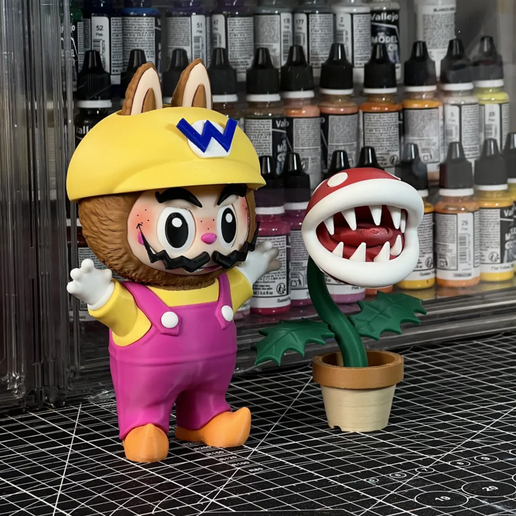 🌿 Wario Labubu x Planta Piraña・Archivo STL para Impresión 3D・Cults