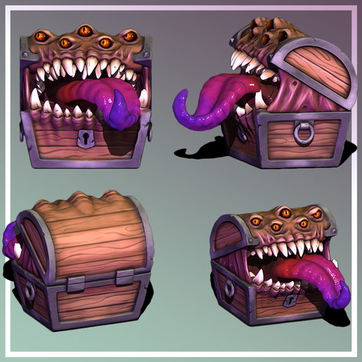 👹 *Reworked* Chest Mimic - Tabletop Boardgames Monster・Free STL File ...