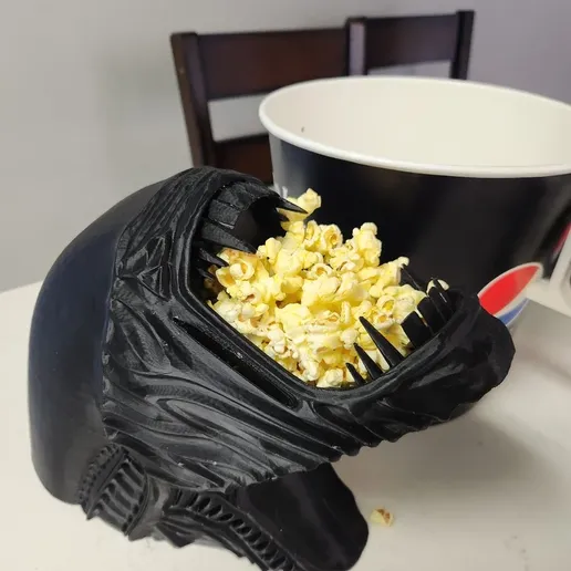 👽 Alien popcorn bucket・ STL File for 3D printing・Cults