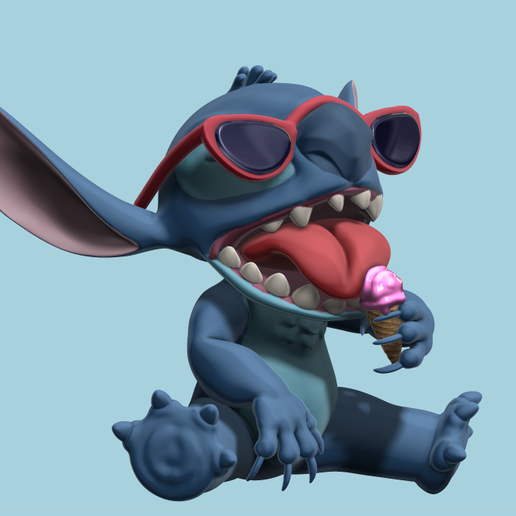 STL file Stitch - con helado 👾 ・3D printable model to download・Cults