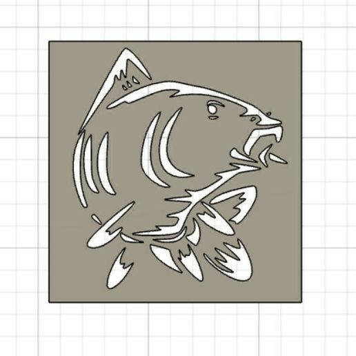 Fichier STL gratuit Pochoir carpe・Plan pour impression 3D à télécharger・Cults