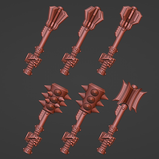👽 Mace Set for Heavy Armour・ 3D File for 3D printing・Cults