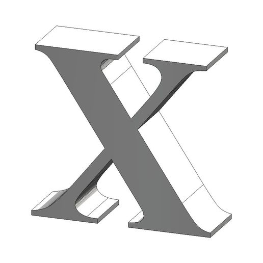 🆕 X Buchstabe Times New Roman Font・Archivo STL para Impresión 3D・Cults