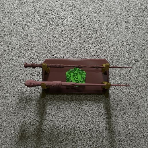 STL file Slytherin Wand Stand for Two Wands - Ambitious Display Holder ...