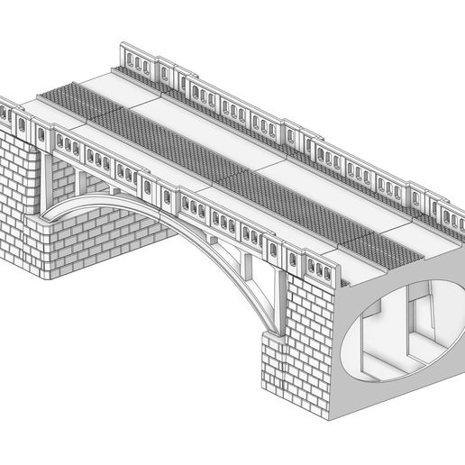 🛤️ [ZM H0] Concrete double-track railway viaduct ver.LOW (FDM)・ STL ...
