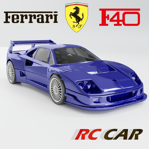 🚗 RC Car Body Ferrari F40・ STL File for ・Cults