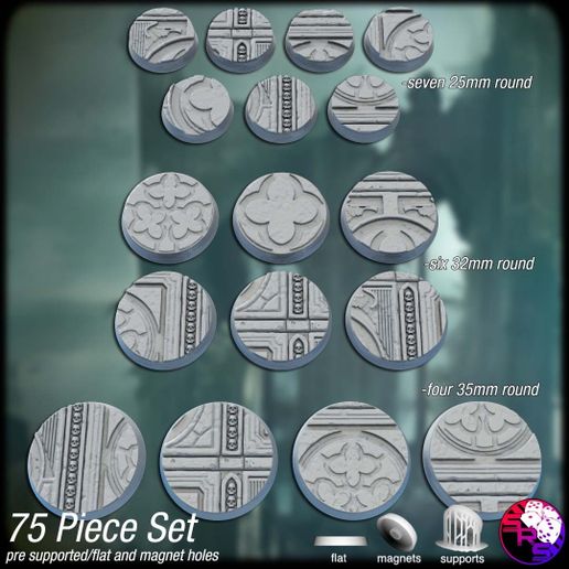 3D file Dark Gothic Bases (Standard) ⛪ ・3D print model to download・Cults