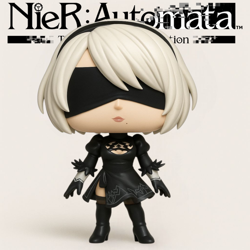 🎨 2B - Nier Automata Funko Pop Style・ STL File for 3D printing・Cults