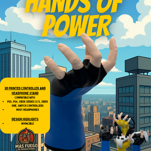 🤲 Invincible Stand - Hands of Power - Mas Fuego 3D Productions・ 3D File ...