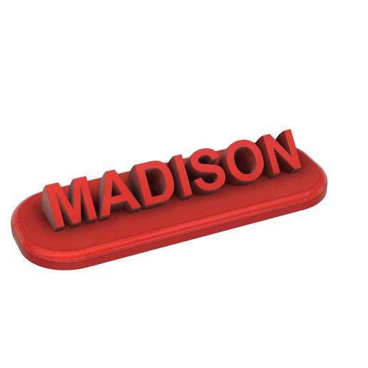 STL file Madison-Name tag 🎁 ・3D printing model to download・Cults