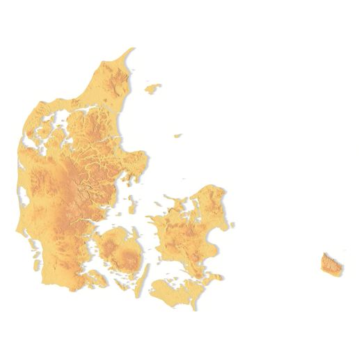 🇩🇰 Denmark Topographic Map STL model・ 3D File for 3D printing and CNC ...