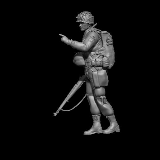 🫡 U.S. PARATROOPER POINTING RIFLE・ STL File for ・Cults