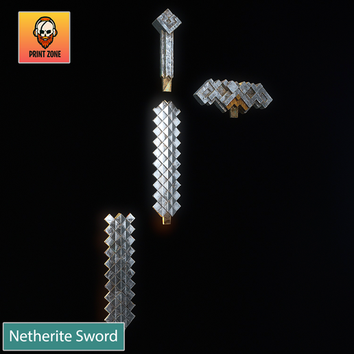 🗡️ Netherite Sword _ A MineCraft Movie ( Stl file )・ STL File for 3D ...