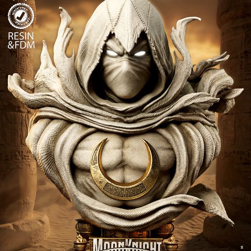🌙 WICKED MARVEL MOON KNIGHT PORTRAIT BUST: TESTED AND READY FOR 3D ...