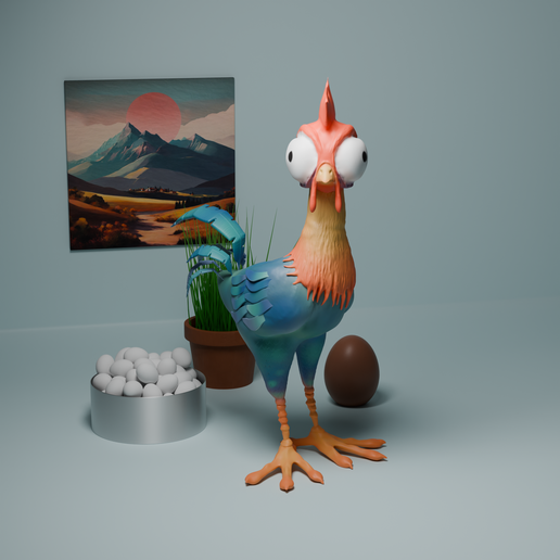 🐔 HeiHei Chicken - Moana 2・ STL File for 3D printing・Cults