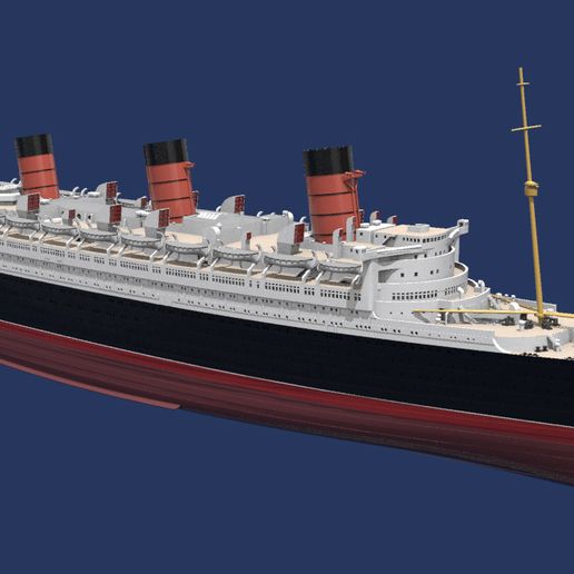 👸 RMS QUEEN MARY ocean liner 1/450 model kit・ STL File for 3D printing ...