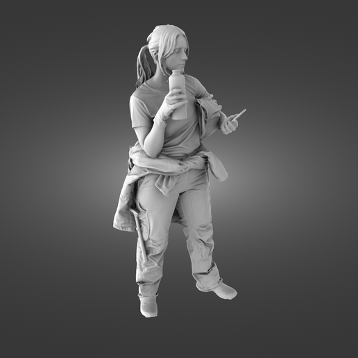 STL file Female construction worker on small break ♀️ ・3D printable ...