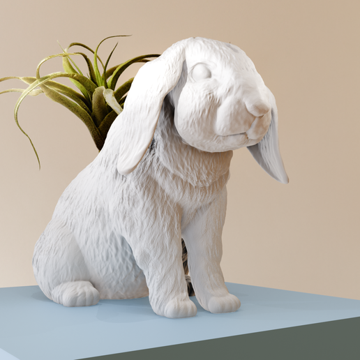 STL file bunny rabbit sitting planter pot flower vase stl 🐇 ・3D print ...