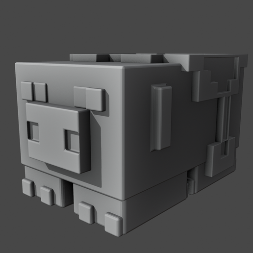 Free OBJ file Minecraft Mini pig with saddle 🐖 ・3D printer model to ...