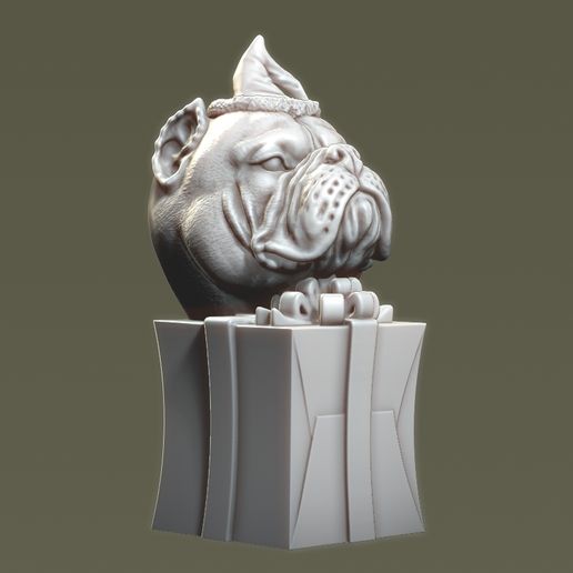 🎄 American Bully Christmas・ STL File for 3D printing・Cults
