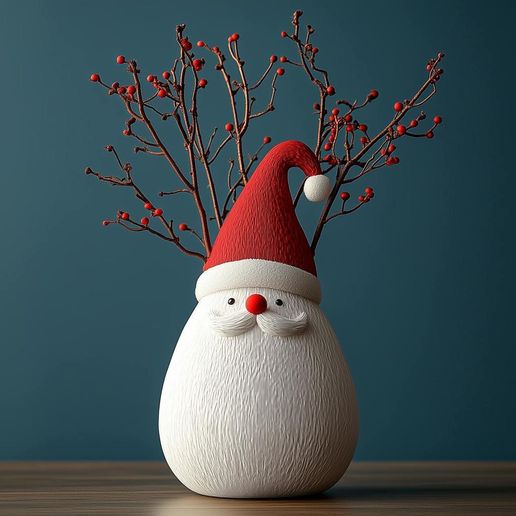 🎅 Santa Clause Vase・Free STL File for 3D printing・Cults