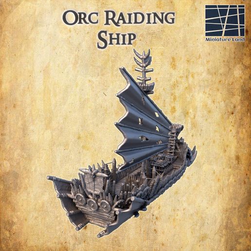 STL file Orc Raiding Ship 28 mm Tabletop Terrain 🚢 ・3D printing design ...