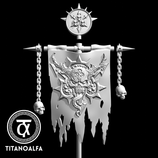🛰 Chaos banner of decay 4・ 3D File for 3D printing・Cults