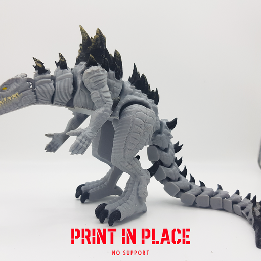 👹 zilla_flexi_print_in_place・ STL File for 3D printing・Cults