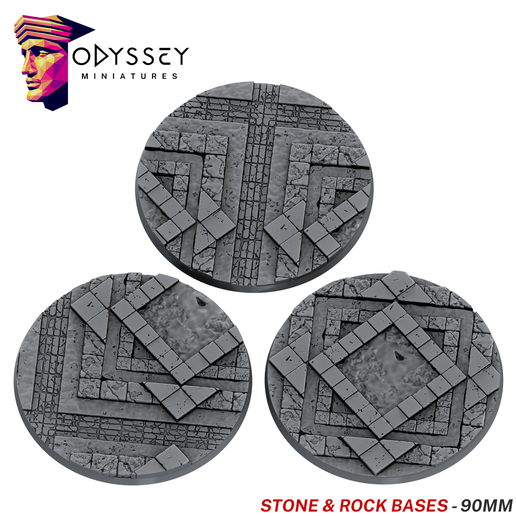 🪨 Stone and Rock Bases - 90mm・ 3D File for 3D printing・Cults