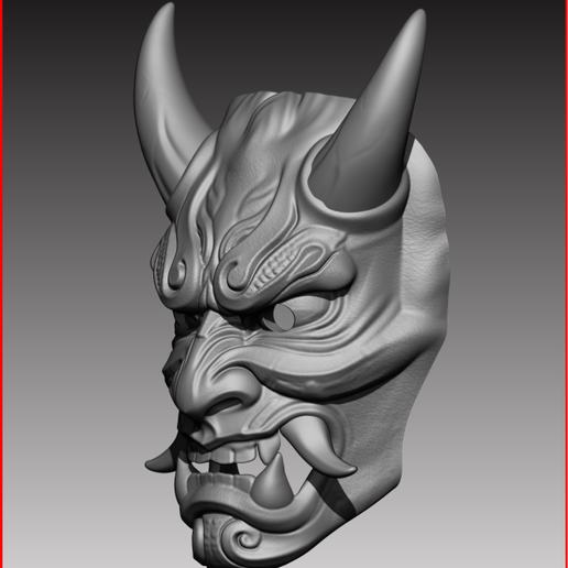 👾 Máscara Oni Japonesa・ STL File for 3D printing・Cults