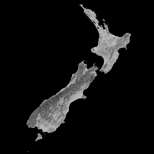 🗺️ Topographic Map of New Zealand – 3D Terrain・ 3D File for 3D printing ...