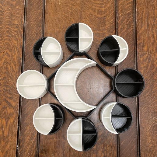 3D file Modular Moon Shelf (Phases of the moon) 🌙 ・3D printer model to ...