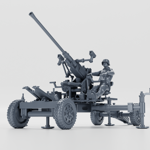 🔫 AA gun Bofors 40mm Flak 28 (Sweden+Germany, WW2)・ 3D File for 3D ...