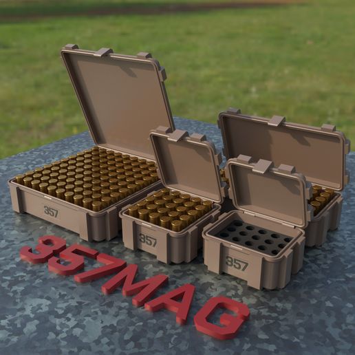 📦 AMMO BOX 357 MAGNUM AMMUNITION STORAGE 357mag CRATE ORGANIZER・ 3D ...