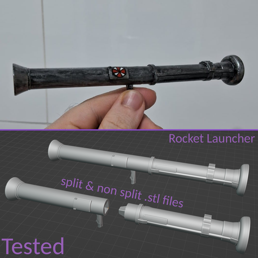 🚀 Long Rocket Launcher pre supported・ STL File for 3D printing・Cults