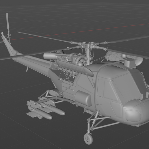 🚁 British "Wasp" HAS.Mk.1 helicopter 3D model material・ OBJ File for 3D ...