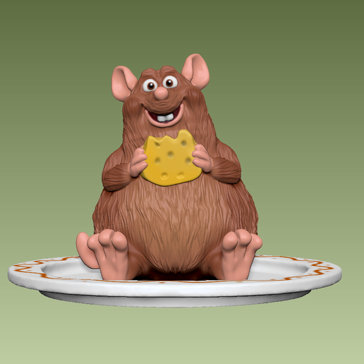 🐀 emile the rat eating cheese from ratatouille easy print・ STL File for ...