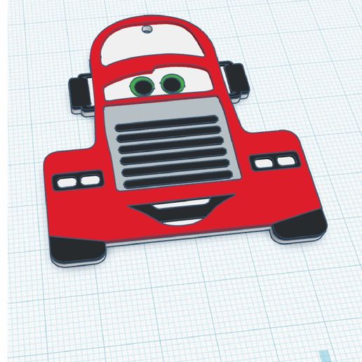 STL file Multicolor in one layer: Keychain Mack from Cars - Keychain ...