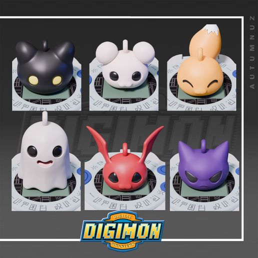 3D file DIGIMON BABY 1 [SET x6] 🐉 ・3D printer design to download・Cults