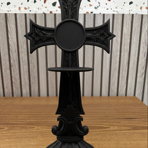 Gothic Cross Candle Holder STL, Medieval Altar Decor, Dark Candle Stand ...