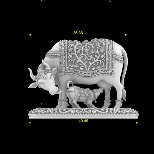 🐄 COW WITH CALF・ STL File for 3D printing・Cults