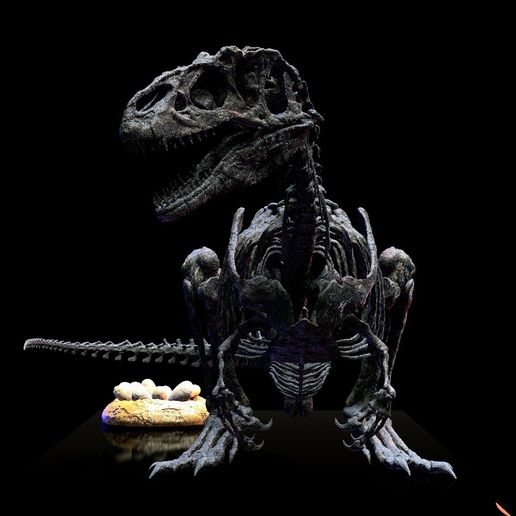 💀 Allosaurus skeleton with nest・ 3D File for ・Cults