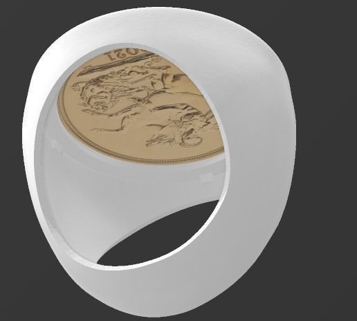 💍 Gold sovereign ring mount frame・ STL File for 3D printing・Cults